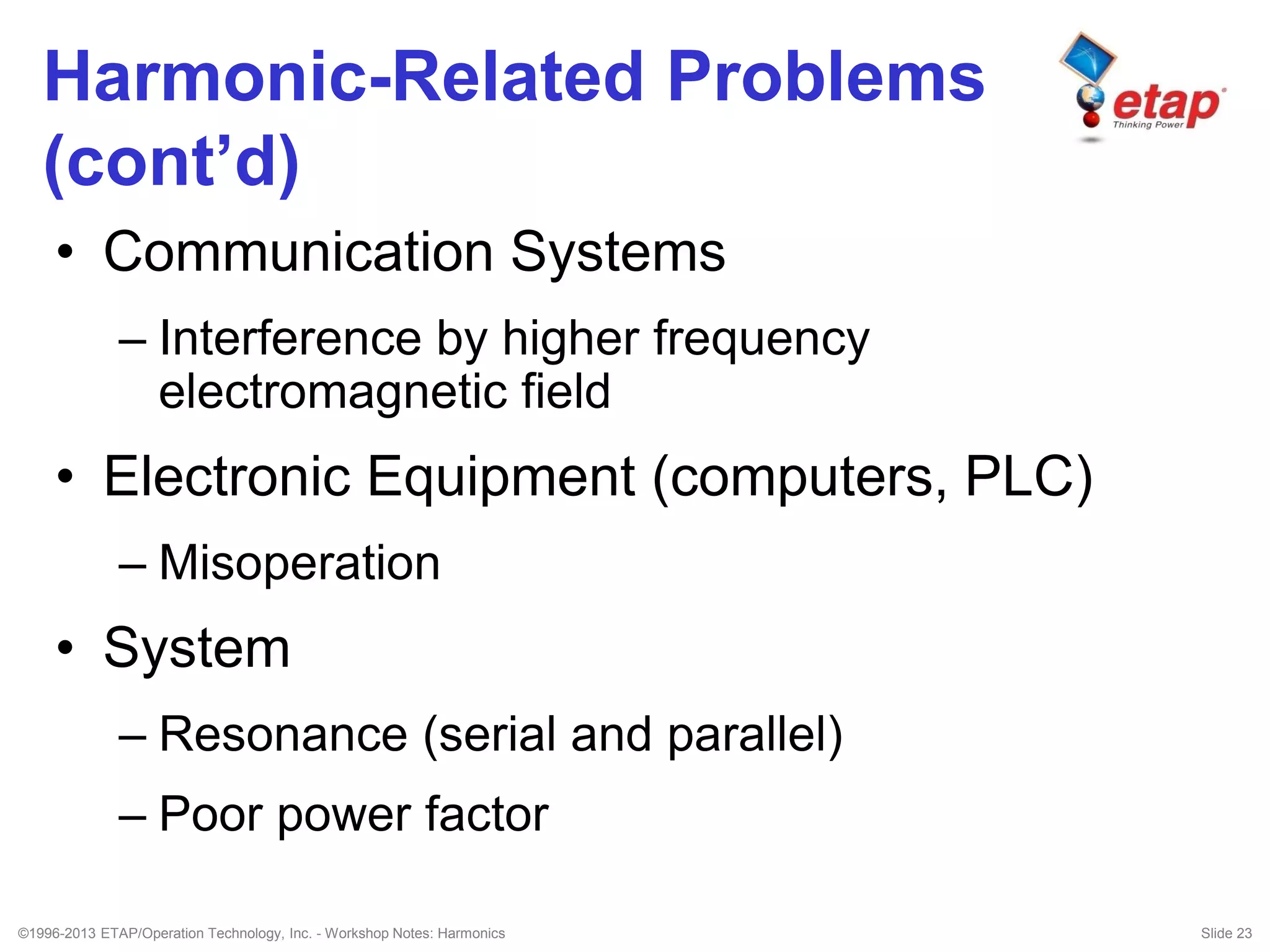ETAP - Harmonics Analysis | PDF