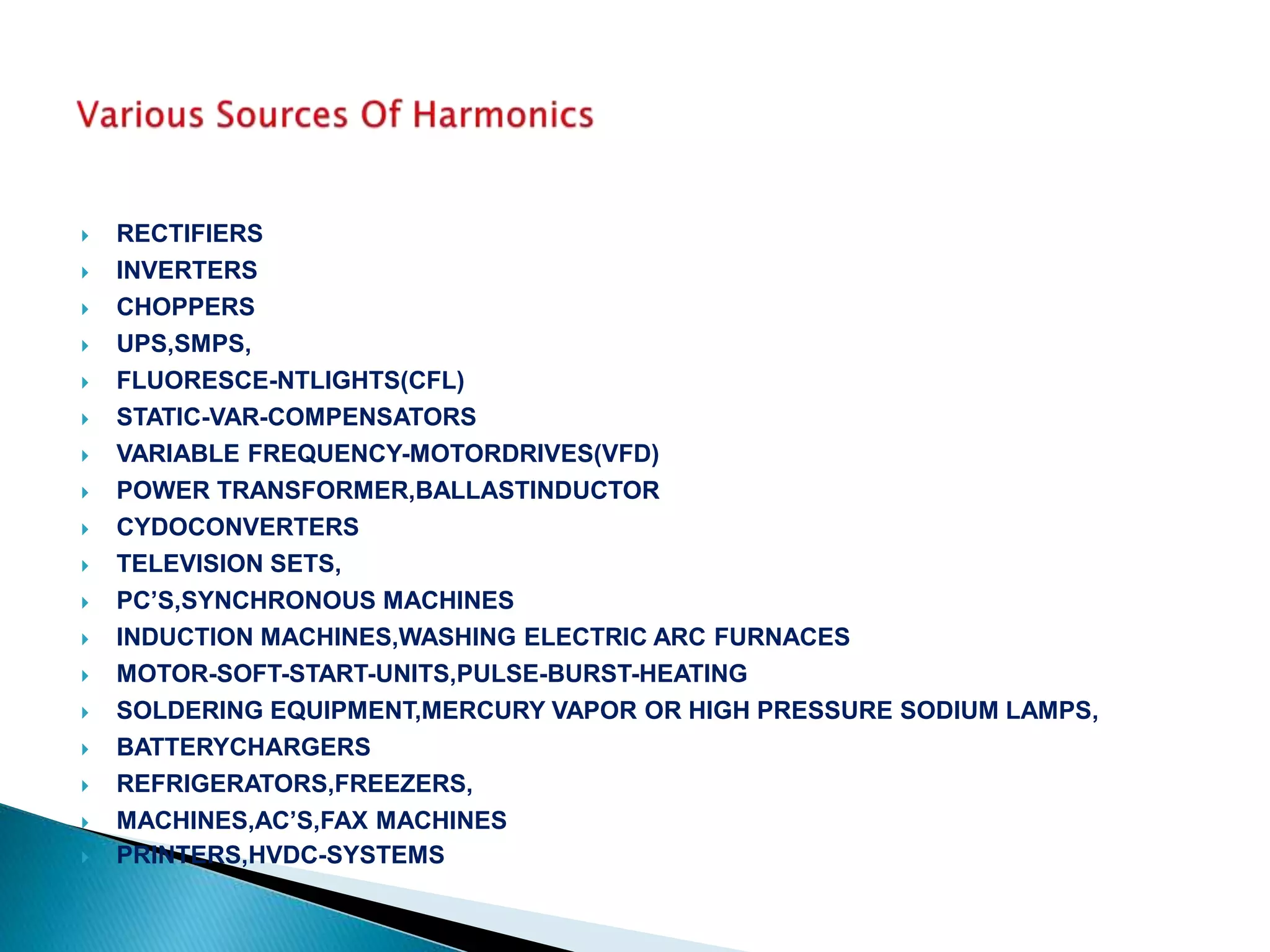 Harmonics and mitigation techniques | PPTX