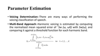 Harmonic speech coding | PPT