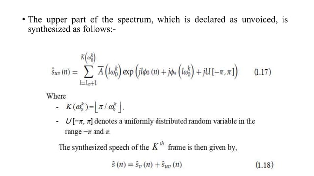 Harmonic speech coding | PPT
