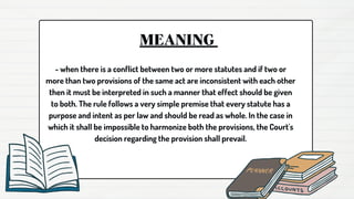 The doctrine of harmonious construction under Interpretation of statute ...