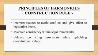 HARMONIOUS CONSTRUCTION RULE by Puja Dwivedi | PDF