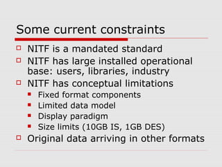 Harmonization of HDF with National Imagery Transfer Format (NITF) 2.1 | PPT