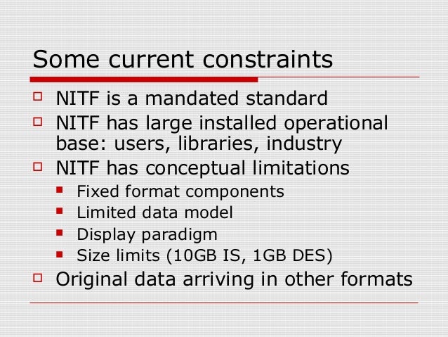 Harmonization of HDF with National Imagery Transfer Format (NITF) 2.1