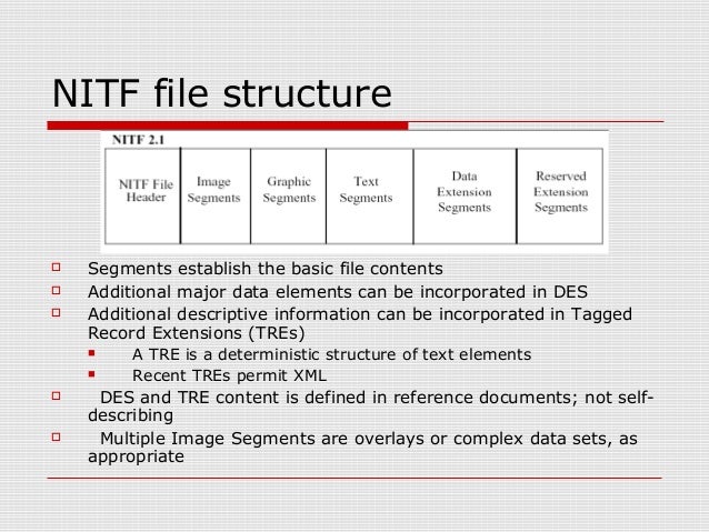 Harmonization of HDF with National Imagery Transfer Format (NITF) 2.1