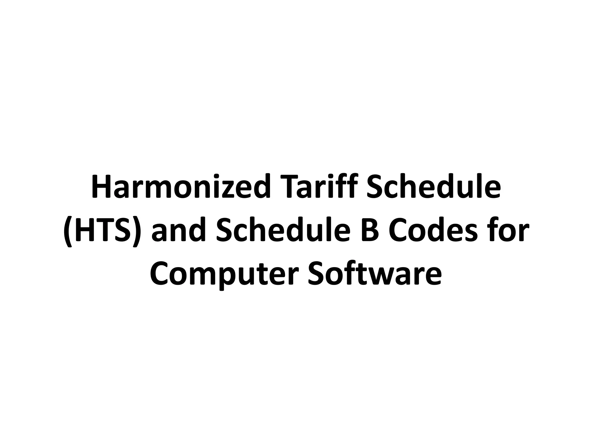 Harmonized tariff schedule (hts) and schedule | PPTX