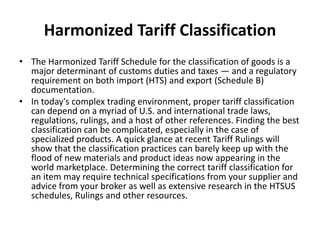 Harmonized tariff schedule (hts) and schedule | PPT