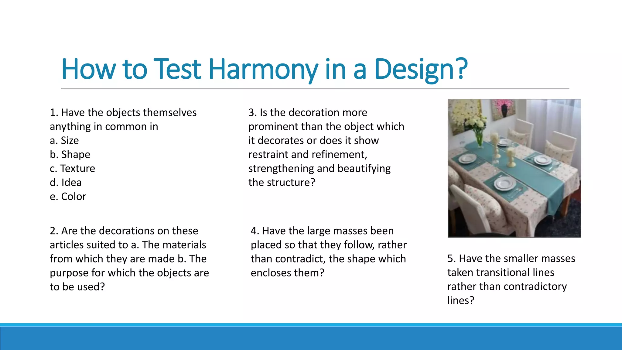 Harmony: Principles of design | PPTX