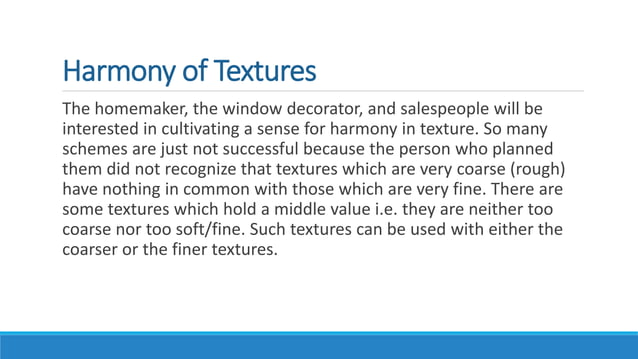 Harmony: Principles of design | PPTX | Needlework | Arts and Crafts