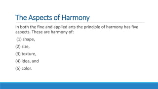Harmony: Principles of design | PPTX