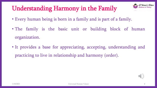 Harmony in the family | PPT