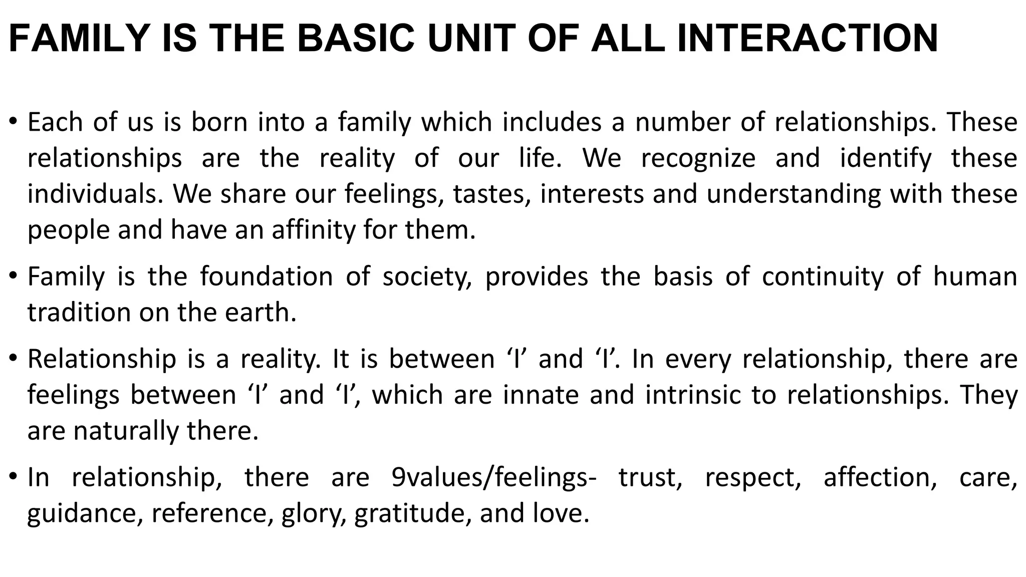 HARMONY IN THE FAMILY AND SOCIETY - Unit-III | PPTX