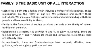 HARMONY IN THE FAMILY AND SOCIETY - Unit-III | PPTX