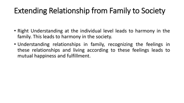 HARMONY IN THE FAMILY AND SOCIETY - Unit-III | PPTX | Family and Relationships