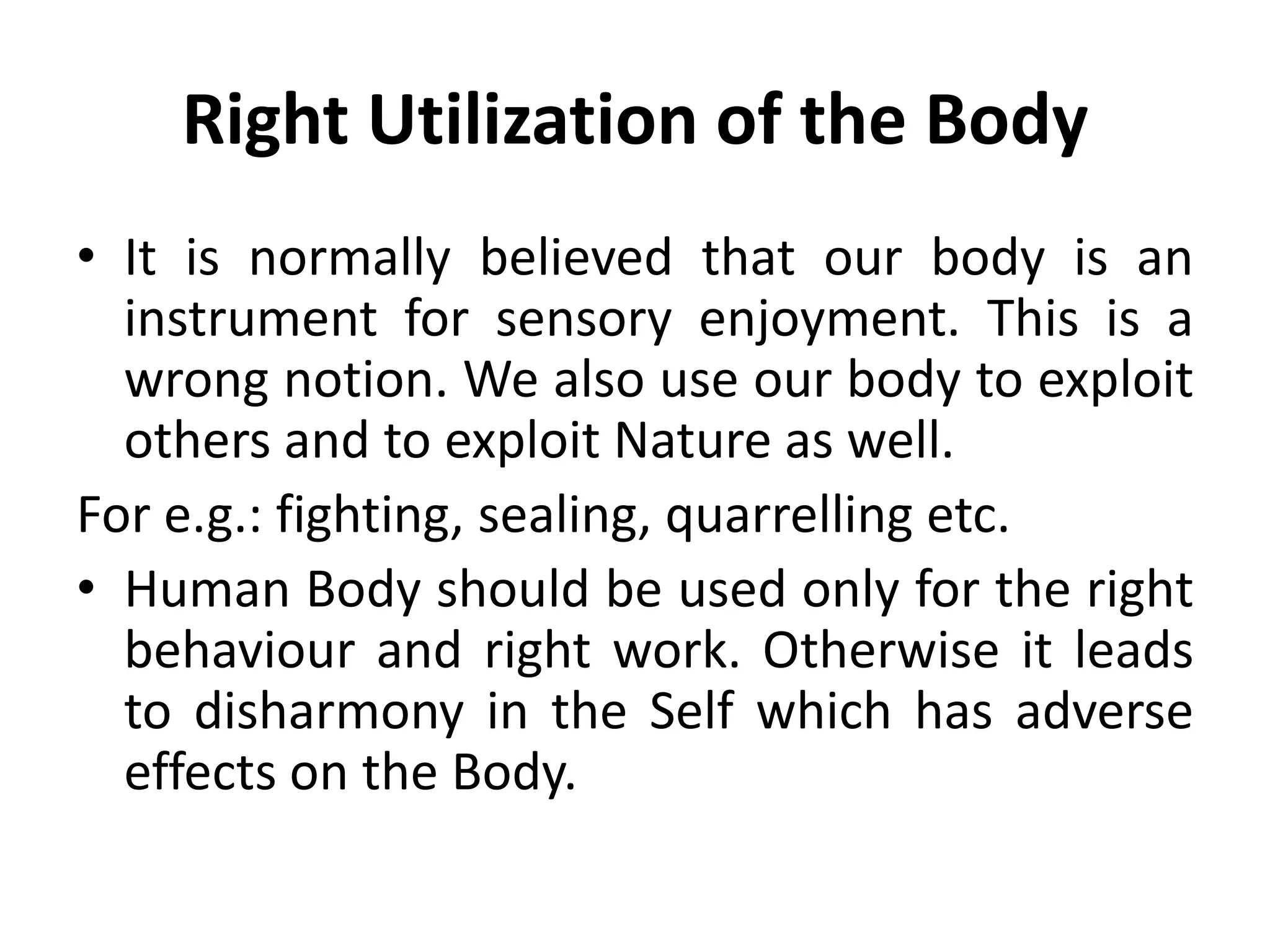 HARMONY IN THE HUMAN BEING - Unit-II UHV-2 | PPTX
