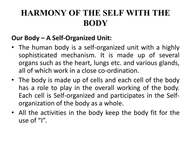 HARMONY IN THE HUMAN BEING - Unit-II UHV-2 | PPTX