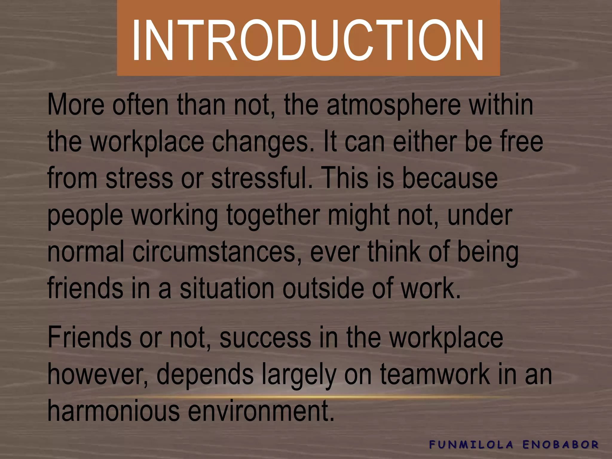 Harmony in the workplace | PPTX