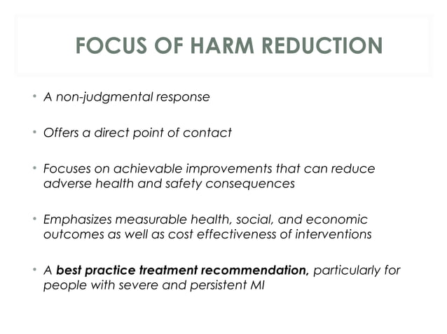 Harm reduction ppt excerpt | PPT