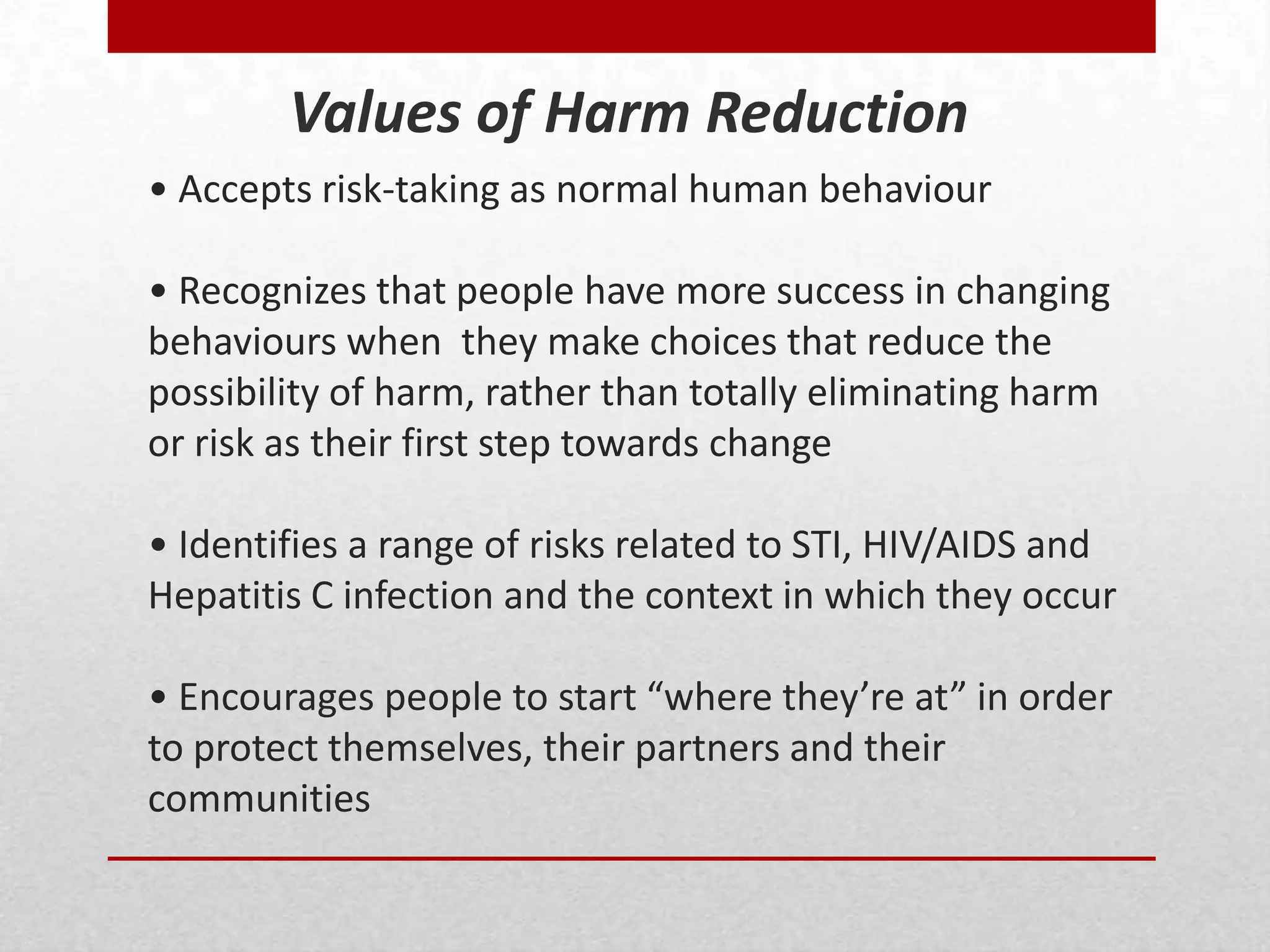 Harm Reduction Presentation 2014 | PPTX
