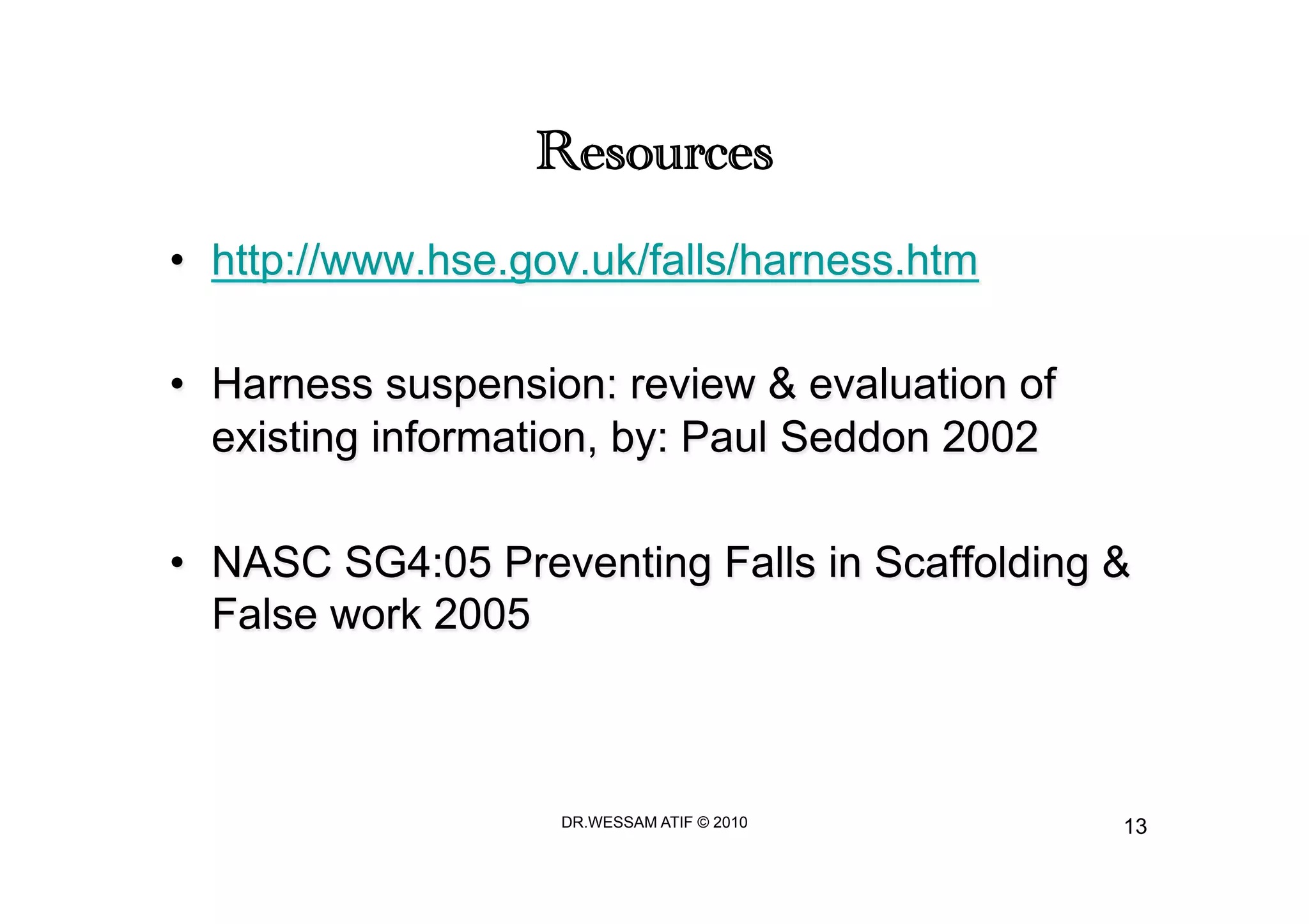 Safety harness - fall protection - Wessam Atif | PDF