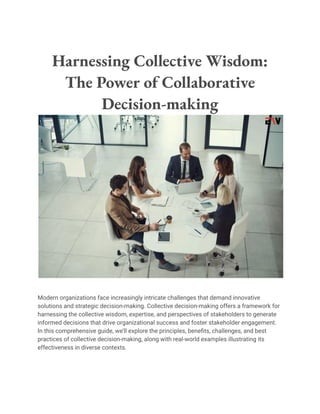 Harnessing Collective Wisdom_ The Power of Collaborative Decision ...