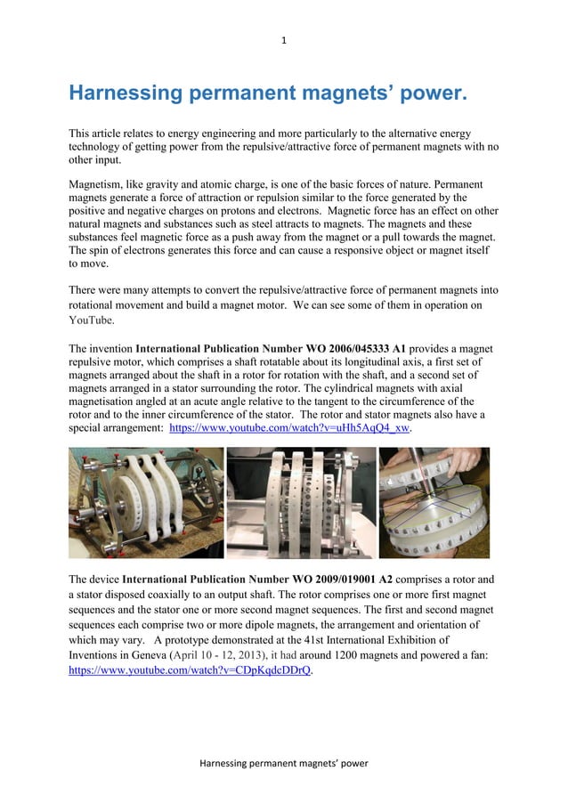 Harnessing permanent magnets' power | PDF | Physics | Science