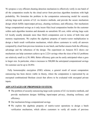 Harnessing the cloud for securely outsourcing large scale systems of linear equations | PDF