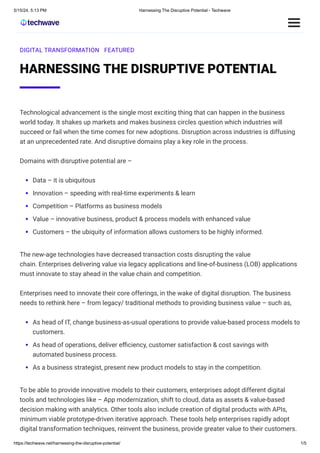 Harnessing The Disruptive Potential - Techwave.pdf