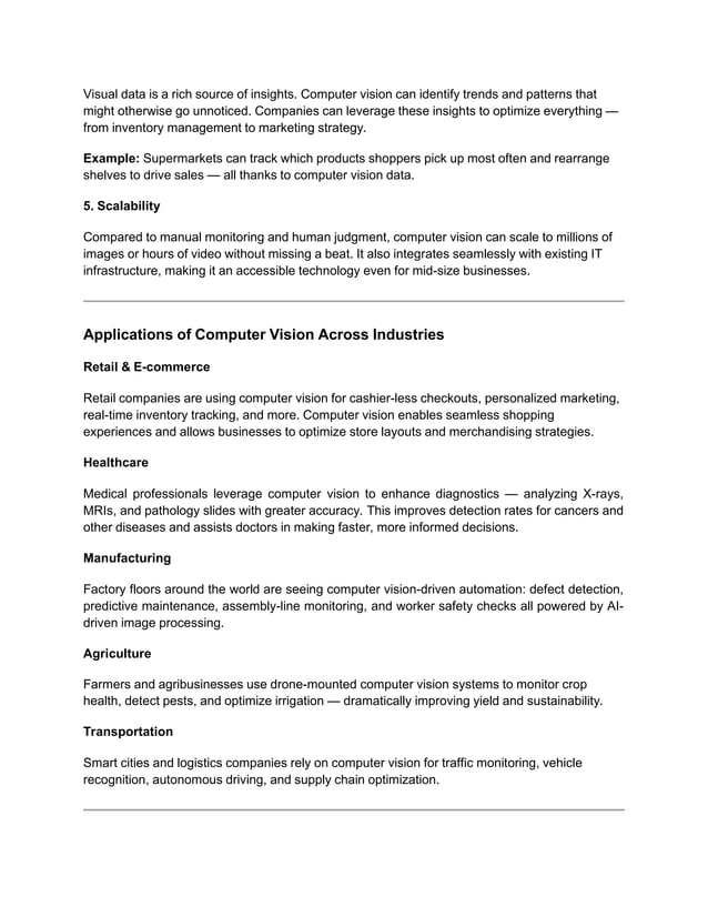 Harnessing the Hidden Value of Computer Vision in Business – Benefits ...