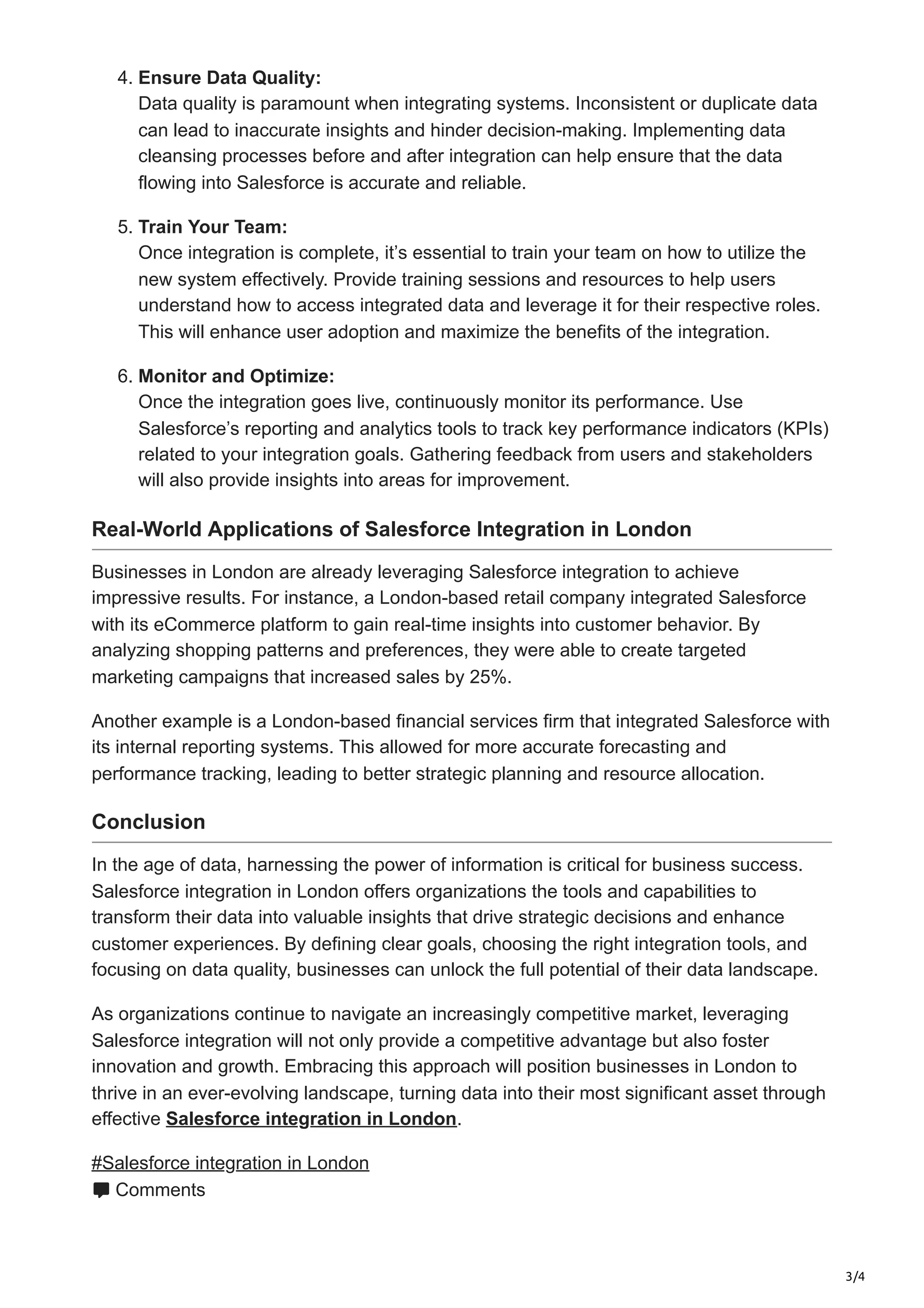 Harnessing The Power Of Data With Salesforce Integration In London Pdf