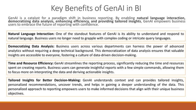 Harnessing the Power of GenAI for BI and Reporting.pptx | Artificial ...