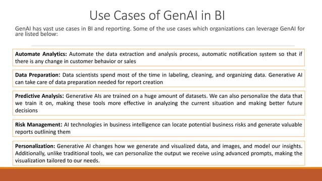 Harnessing the Power of GenAI for BI and Reporting.pptx | Artificial ...