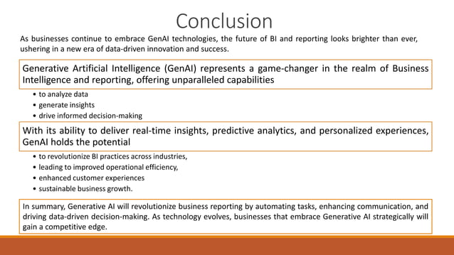 Harnessing the Power of GenAI for BI and Reporting.pptx | Artificial ...