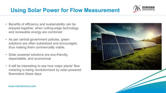 Harnessing the power of sun- with solar powered flow meter | PPT