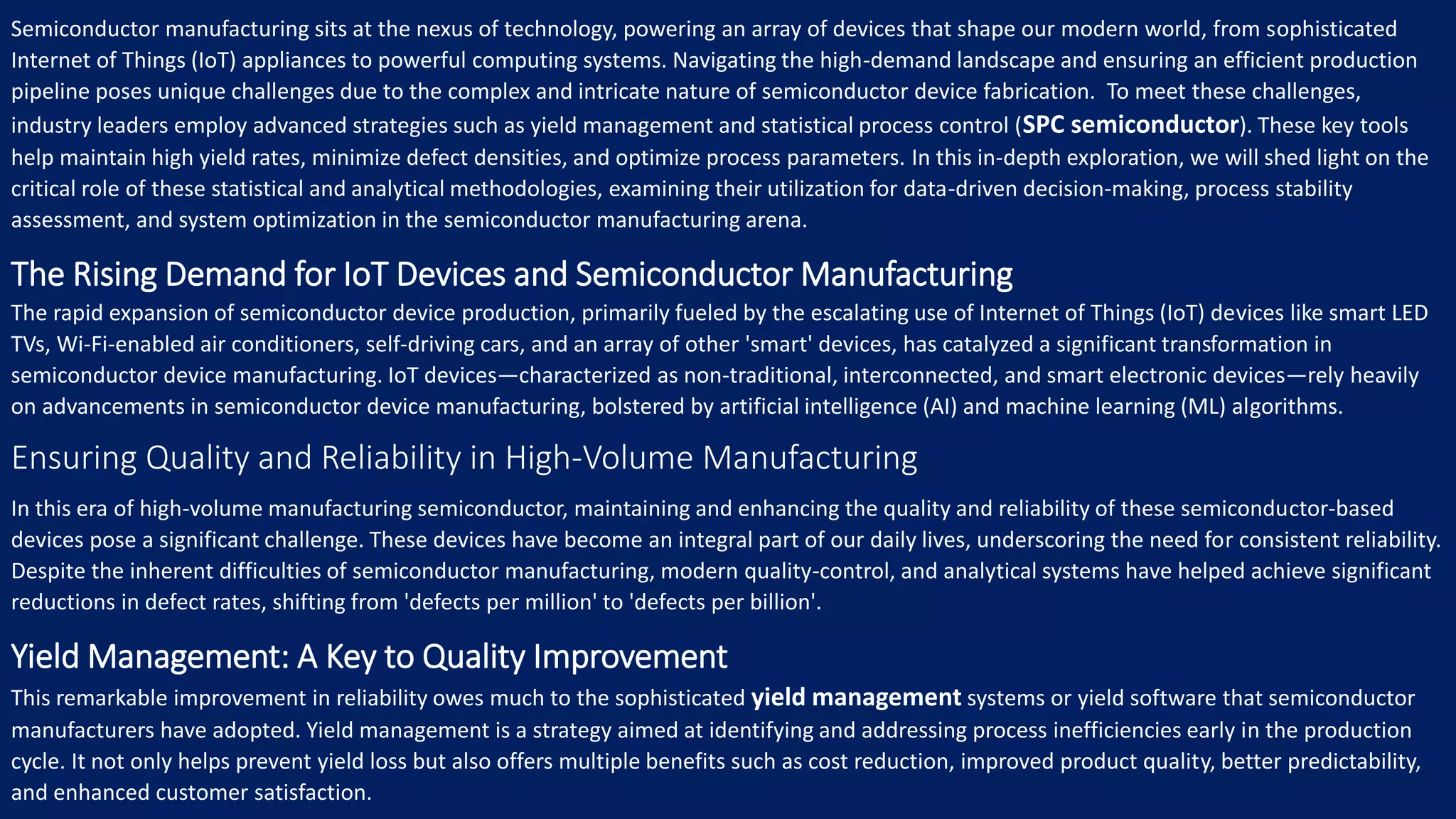 Harnessing the Power of Yield Management and Statistical Process ...