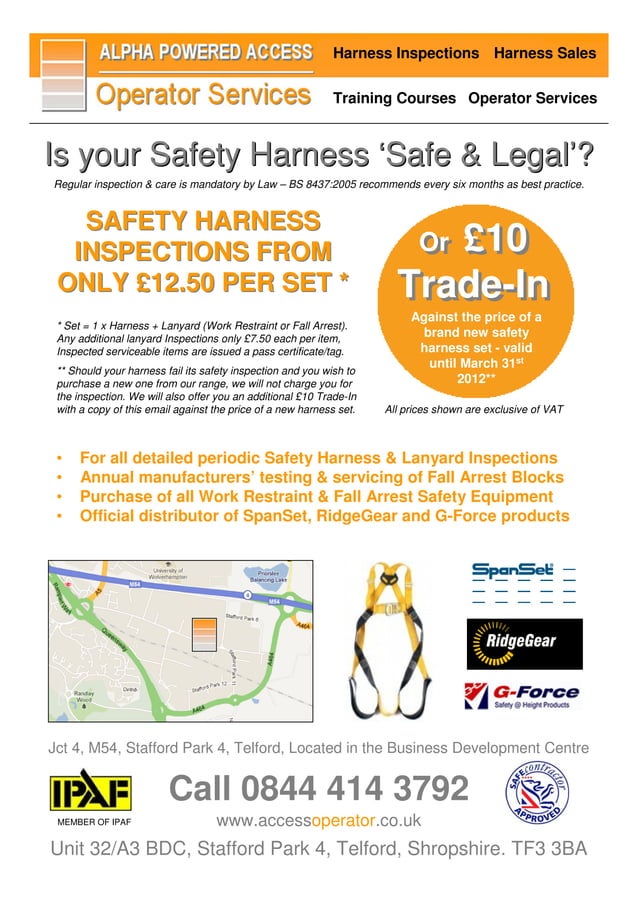 Alpha Powered Access - Harness Inspections | PDF