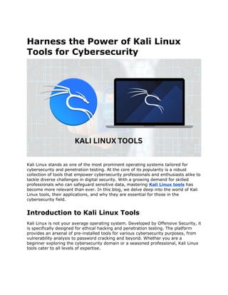 Harness the Power of Kali Linux Tools for Cybersecurity.docx