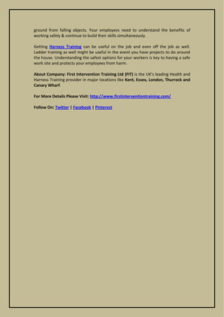Harness Training- Increase Safety with Work at Height | PDF