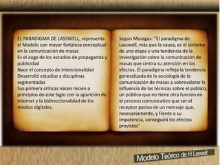 Harold laswell Modelo de Teoria de la Comunicación de Masas. | PPTX