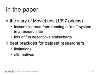 The MovieLens Datasets: History and Context | PPTX