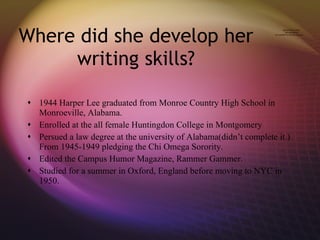 Harper Lee Powerpoint | PPT