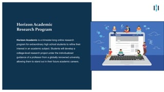 Horizon Academic Research Program Fall 2020 Information Session | PDF