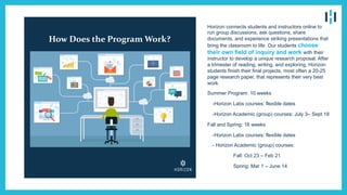 Horizon Academic Research Program Fall 2020 Information Session | PDF