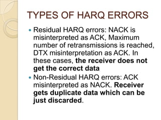 Harq & arq interactions in lte | PPTX