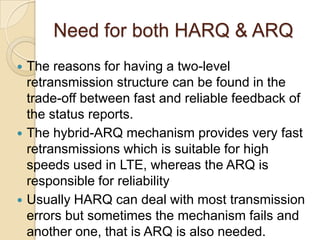 Harq & arq interactions in lte | PPTX