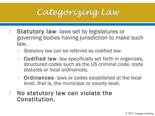 Chapter 2 - An Overview of the U.S. Legal System | PPT