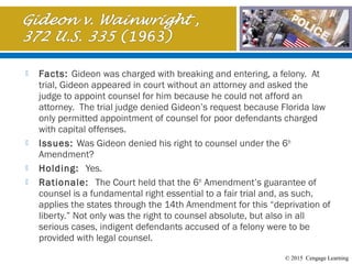 Chapter 11 - The Sixth Amendment: Right to Counsel and a Fair Trial | PPT