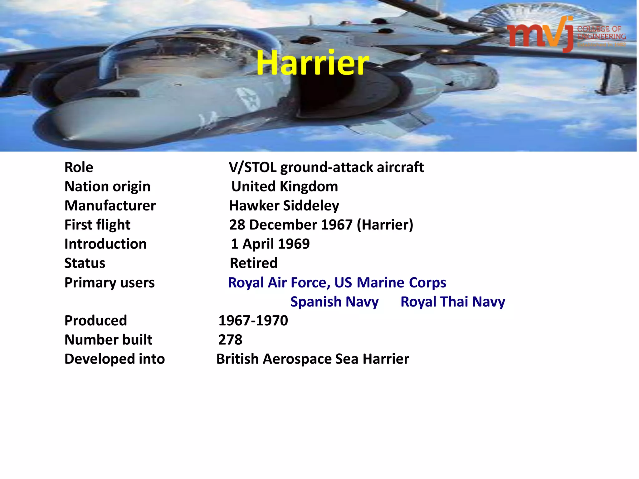 Harrier fighter | PPTX