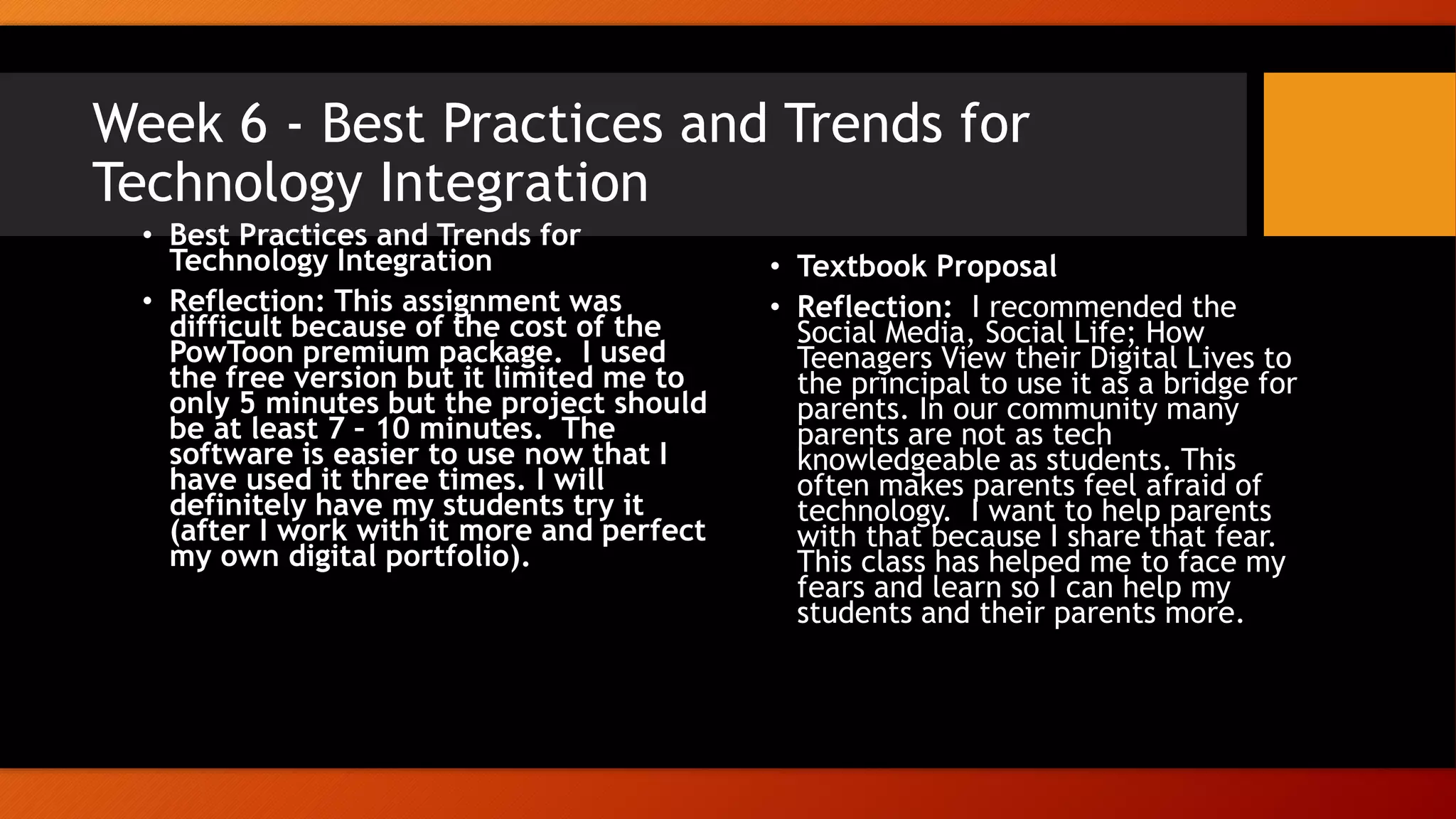 Digital Portfolio Reflection | PPT
