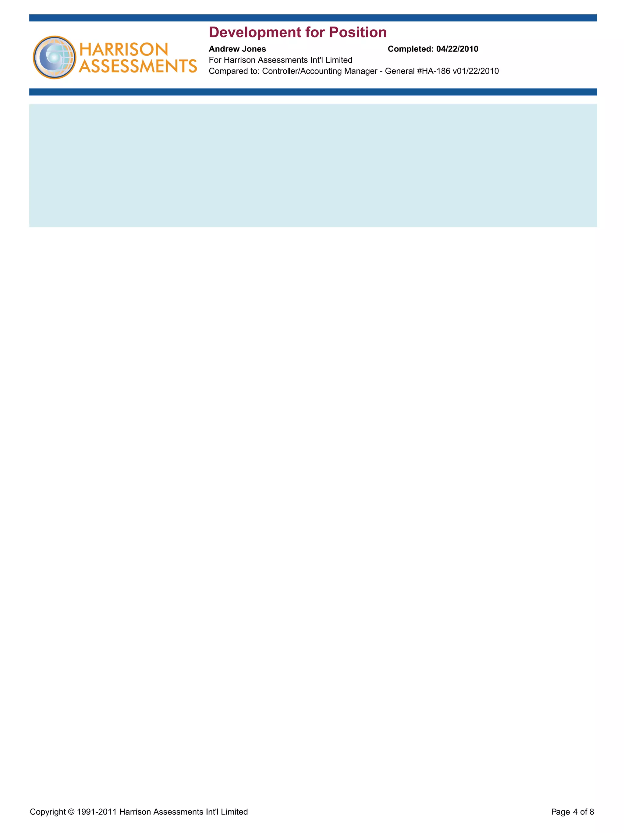 Harrison Assessments Sample Report Development for Position | PPT